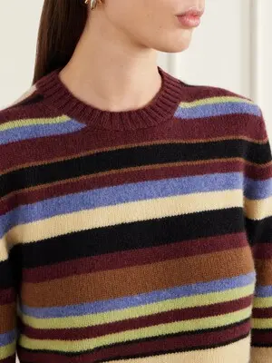 THE ELDER STATESMAN Elena Striped Cashmere Sweater