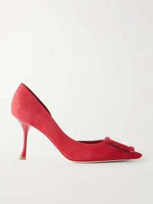 ROGER VIVIER Viv In The City 85 Suede Pumps - Red