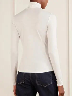 NILI LOTAN Keria Stretch-jersey Turtleneck Top