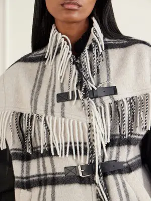 MARANT ETOILE Ginesa Fringed Checked Brushed Wool-blend Vest