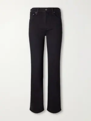 Citizens Of Humanity Palma Long Cotton And Cashmere-blend Straight-leg Jeans - Black