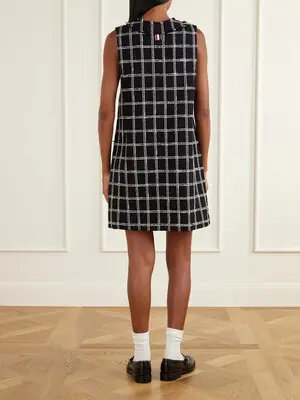 Thom Browne Houndstooth Wool-blend Mini Dress