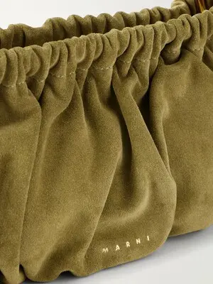 Marni Suede Shoulder Bag - Green