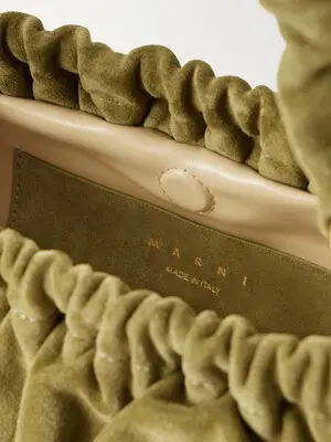 Marni Suede Shoulder Bag - Green