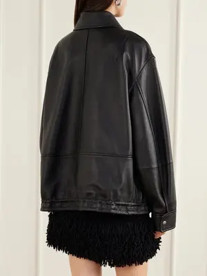 Loewe Logo-debossed Leather Jacket