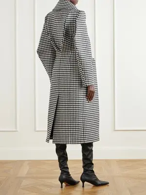 JEAN PAUL GAULTIER Gingham Wool-blend Long Coat