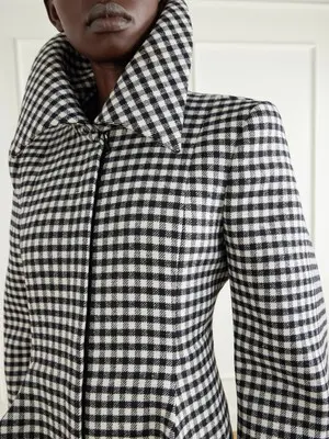 JEAN PAUL GAULTIER Gingham Wool-blend Long Coat