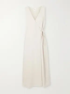 LESET Ari Crepe Wrap Midi Dress
