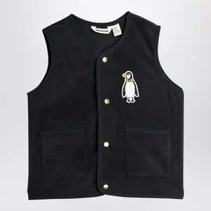 MINI RODINI Microfleece Vest With Penguin Patch