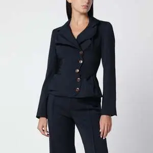 VIVIENNE WESTWOOD Navy Drunken Wool Jacket - Blue