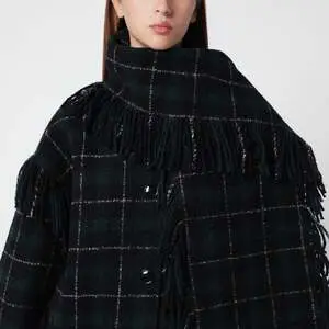TOTEME Black/green Check Jacket With Scarf