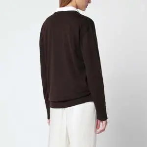 TOTEME V-neck Sweater In Lyocell And Cashmere - Brown