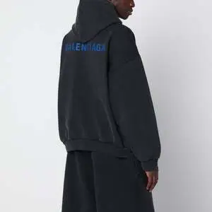 Balenciaga Faded-effect Oversized Hooded Sweatshirt