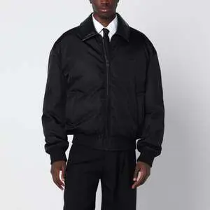 Balenciaga Zip-up Bomber Jacket In Cotton Blend - Black