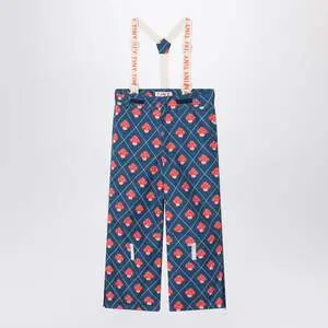 TINYCOTTONS Blue/red Ski Trousers With Mushroom Print - Multicolor