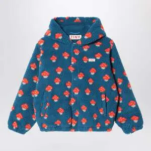 TINYCOTTONS Blue Fleece Jacket With Mushroom Pattern
