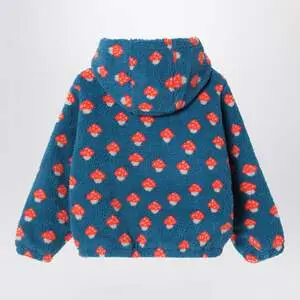 TINYCOTTONS Blue Fleece Jacket With Mushroom Pattern