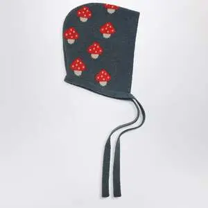 TINYCOTTONS Grey Wool-blend Balaclava With Mushroom Pattern