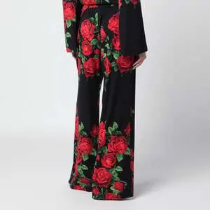 Dolce & Gabbana Silk Trousers With Floral Print