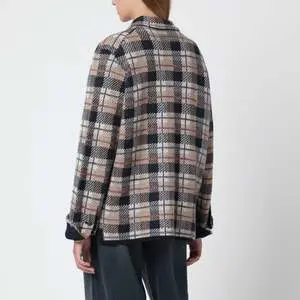 Guest In Residence Camel-colored Plaid Work Checkered Shirt In Cashmere