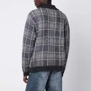 Our Legacy Checked Evening Polo Sweater In Alpaca Blend