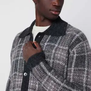 Our Legacy Checked Evening Polo Sweater In Alpaca Blend
