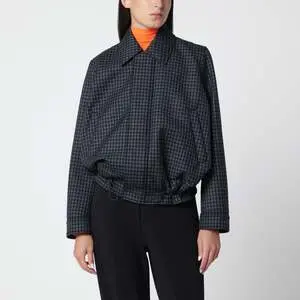 Loewe Blue And Black Wool Drawstring Jacket