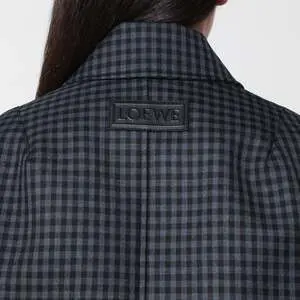 Loewe Blue And Black Wool Drawstring Jacket