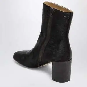 MAISON MARGIELA Dark Ponyskin Ankle Boots - Brown