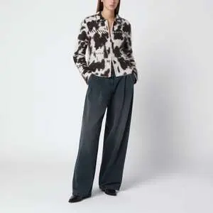 Guest In Residence Cashmere Zip-up Jacket With Cow Print