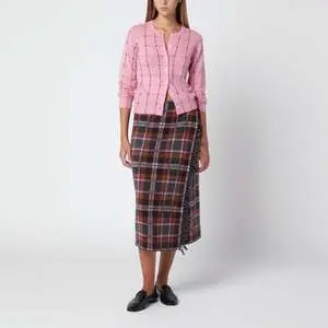 Guest In Residence Jane Checker Light Brown/pink Cardigan