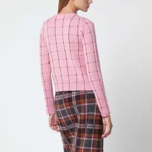 Guest In Residence Jane Checker Light Brown/pink Cardigan