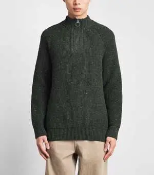 Barbour Wool-blend Essentials Fleck Quarter-zip Sweater