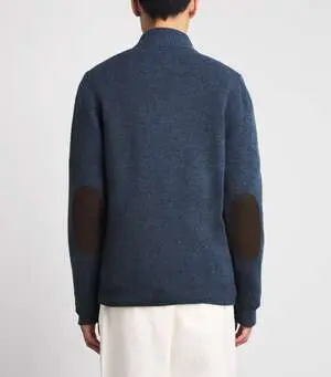 Barbour Wool Patch Zip-through Cardigan