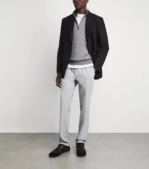 Corneliani Virgin Wool-cashmere Quarter-zip Sweater