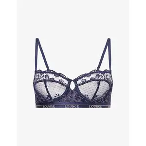 Lounge Blossom Lace Balcony Bra - Navy