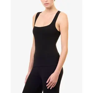 TALA 365 Square-neck Rib-jersey Tank Top - Black