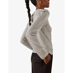 Whistles Striped Long-sleeve Cotton Top