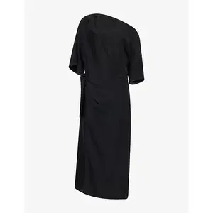 Camilla And Marc Elsen Off-shoulder Woven Midi Dress - Black