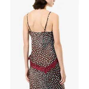 NEVER FULLY DRESSED Aurelia Lace-trim Satin Top