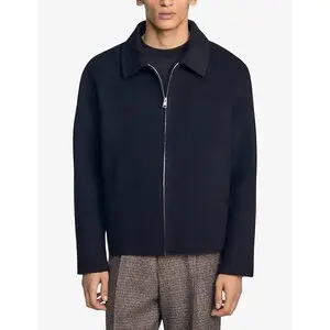 Sandro Collared Zip-up Wool -blend Jacket