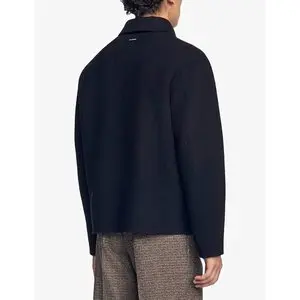 Sandro Collared Zip-up Wool -blend Jacket