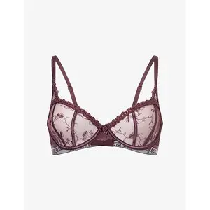 Lounge Reveal Logo Lace Balcony Bra - Fig