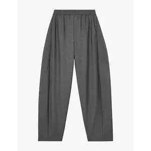 REISS Elle Barrel-leg Stretch-woven Trousers - Grey