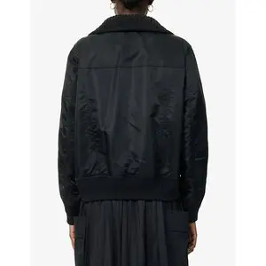 Sacai Patch-pocket Nylon And Wool Bomber Jacket