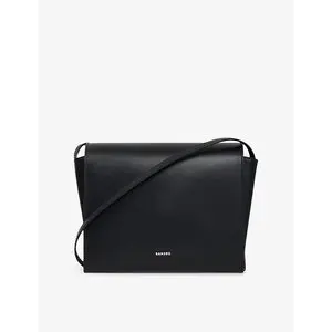 Sandro Logo Small Leather Shoulder Bag - Black