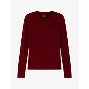 Whistles Essential Ribbed Crewneck Stretch-jersey Top - Red