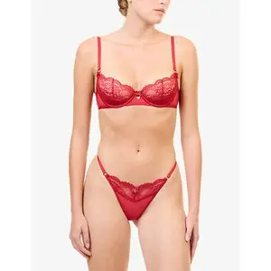 Lounge Brianna Satin And Lace Thong