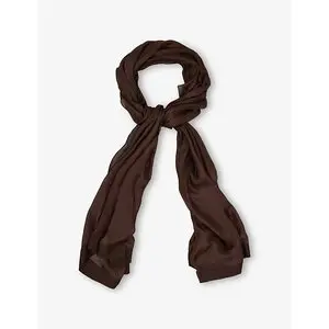 PHASE EIGHT Satin-trim Woven Scarf - Brown