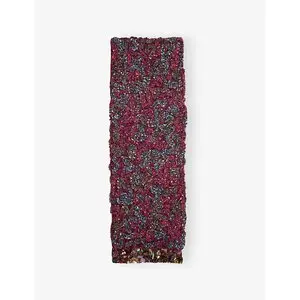 Dries Van Noten Ruffled Flower-embellished Woven Scarf - Fuchsia